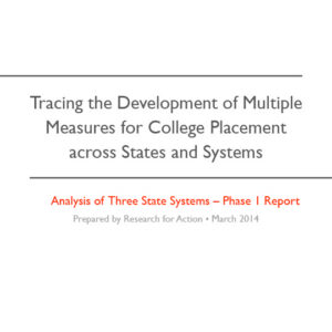 Tracing the Development of Multiple Measures for College Placement ...